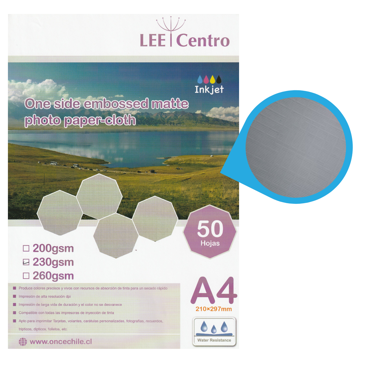 Opalina Mate Hilada Textura 230G Lee Centro A4 50 Hojas – Maluinsumos